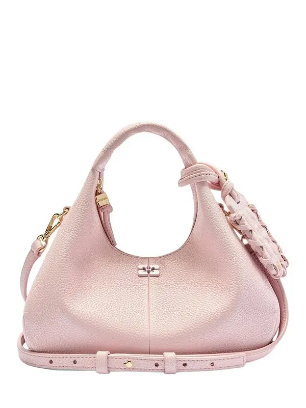 GANNI Grained Mini Hobo Bag - Pink