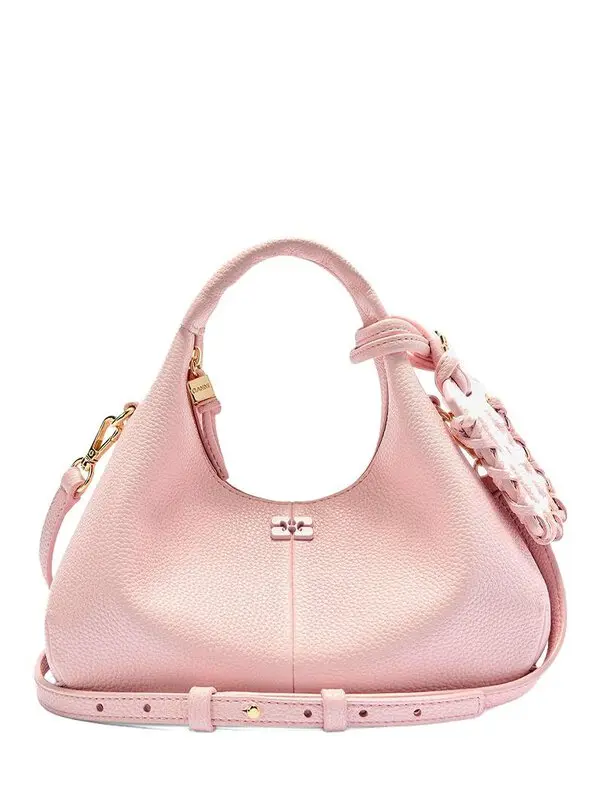GANNI Grained Mini Hobo Bag - Pink