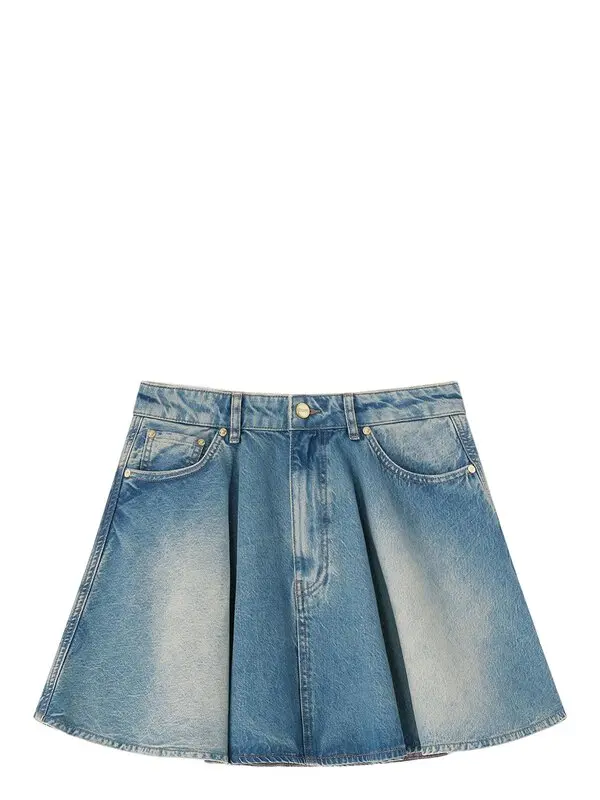 GANNI Tint Rigid Denim Skirt - Blue