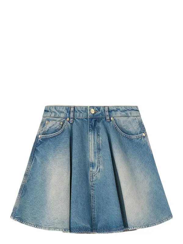 GANNI Tint Rigid Denim Skirt - Blue