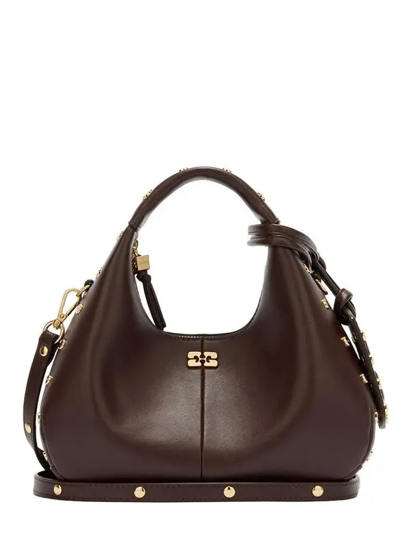 GANNI Mini Hobo Bag - Brown