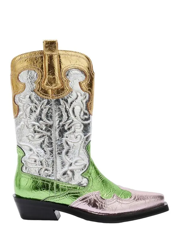 GANNI Mid-shaft Western Boots - Mixed
