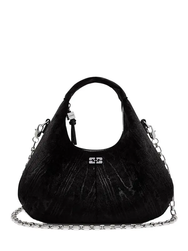 GANNI Mini Hobo Bag - Black