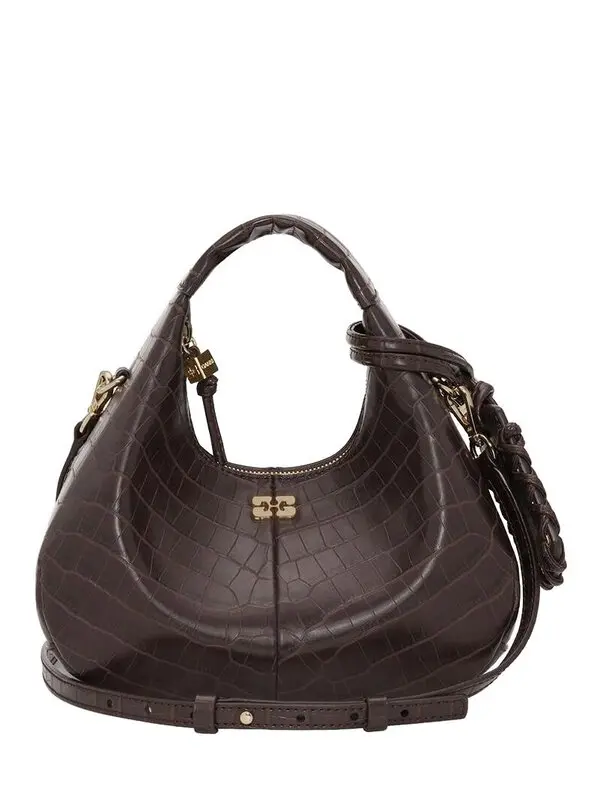 GANNI Mini Hobo Bag - Brown