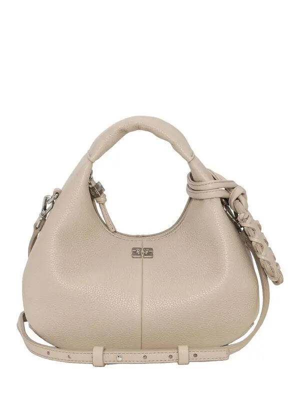GANNI Mini Hobo Bag - Light Grey