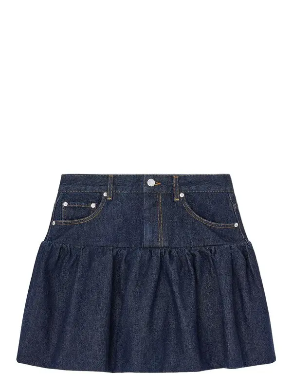 GANNI Drop Waist Skirt - Navy