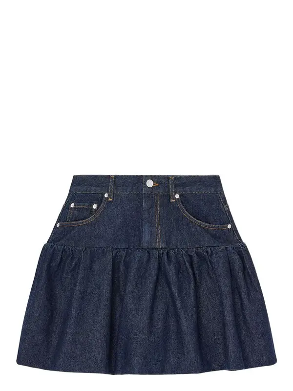 GANNI Asymmetrical Hem Skirt - Navy