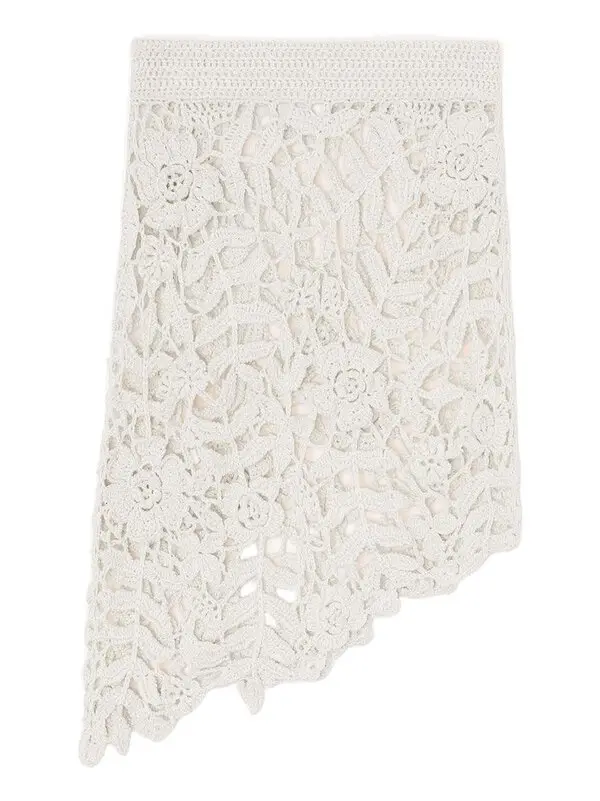 GANNI Asymmetrical Hem Skirt - White