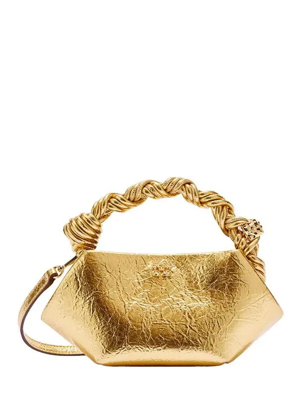 GANNI Metallic Mini Bou Bag - Gold