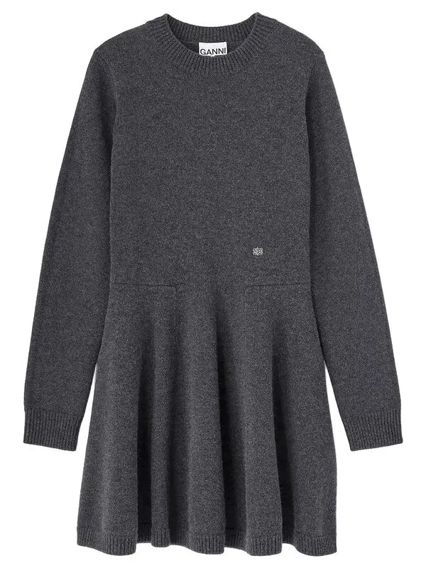 GANNI Wool Mini Dress - Mixed