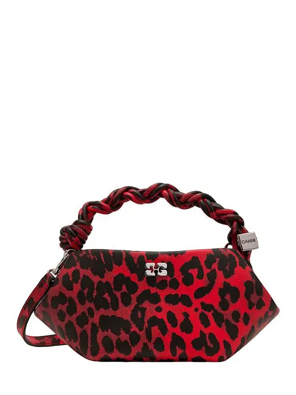GANNI Leopard Mini Bou Bag - Red