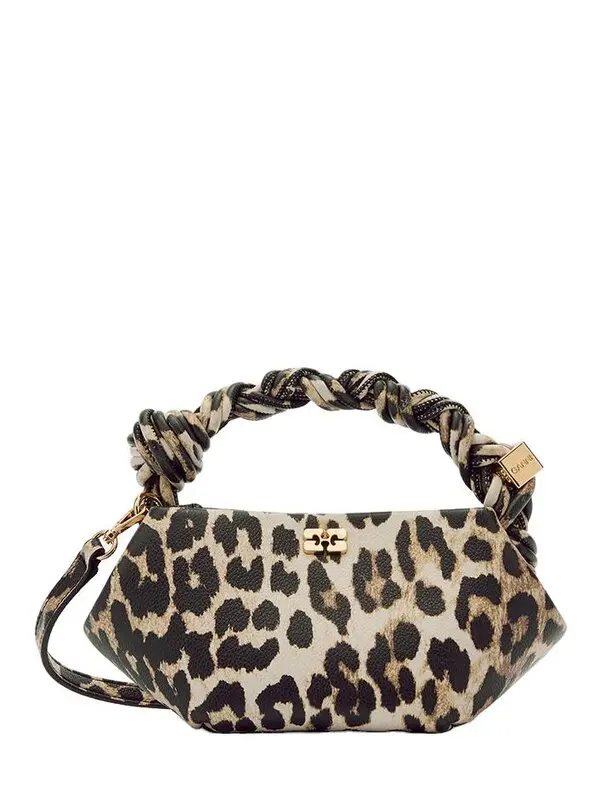 GANNI Leopard Grained Mini Bou Bag - Brown