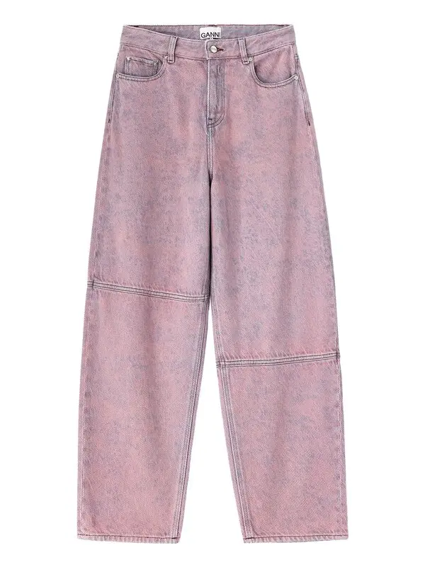 GANNI Mid-rise Barrel Leg Jeans - Cameo Pink
