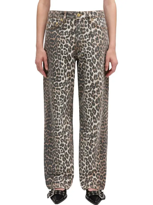 GANNI Leopard Print Isey Jeans - Mixed