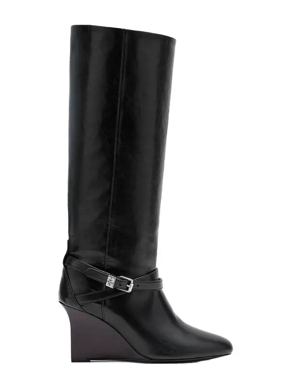 GANNI Kat High Boot Wedge Heel Boots - Black