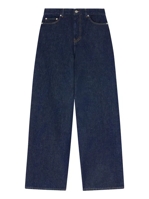 GANNI Izey Full Length Jeans - Navy