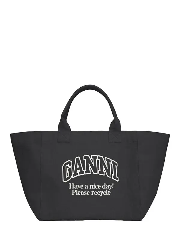 GANNI Black Xxl Tote - Mixed