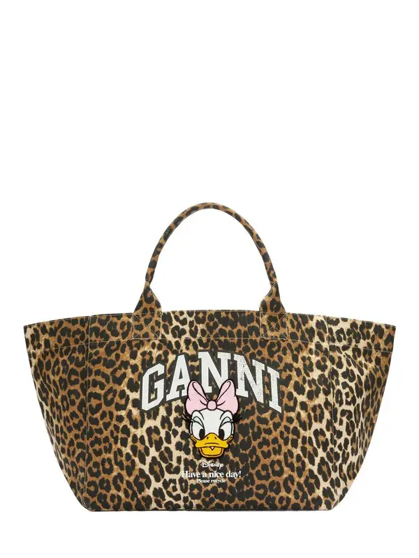 GANNI X Disney Daisy Duck Leopard Tote - Brown