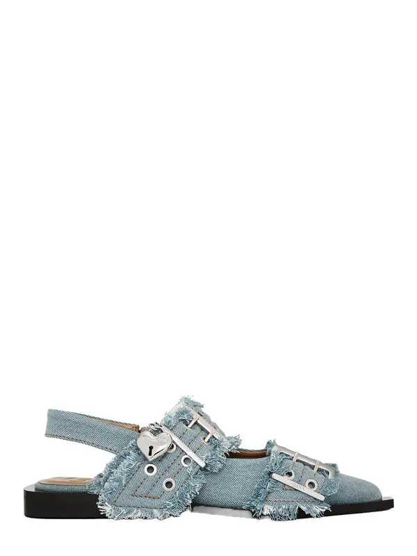 GANNI Buckle Ballerinas - Blue
