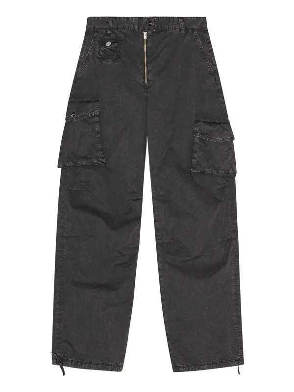 GANNI Washed Twill Cargo Trousers - Mixed