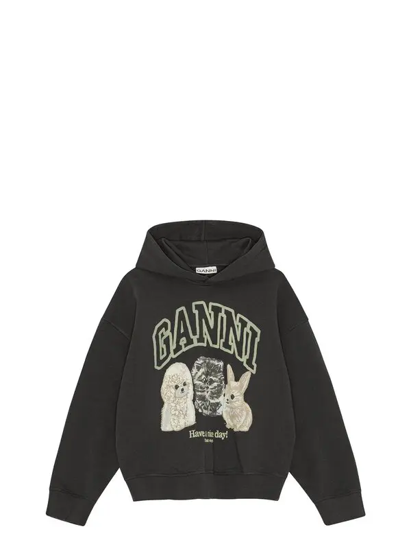 GANNI Animal Print Hoodie - Mixed