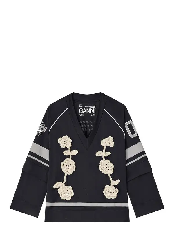 GANNI League Long-sleeve Top - Black