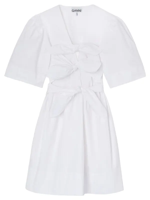 GANNI Cotton Mini Dress - White