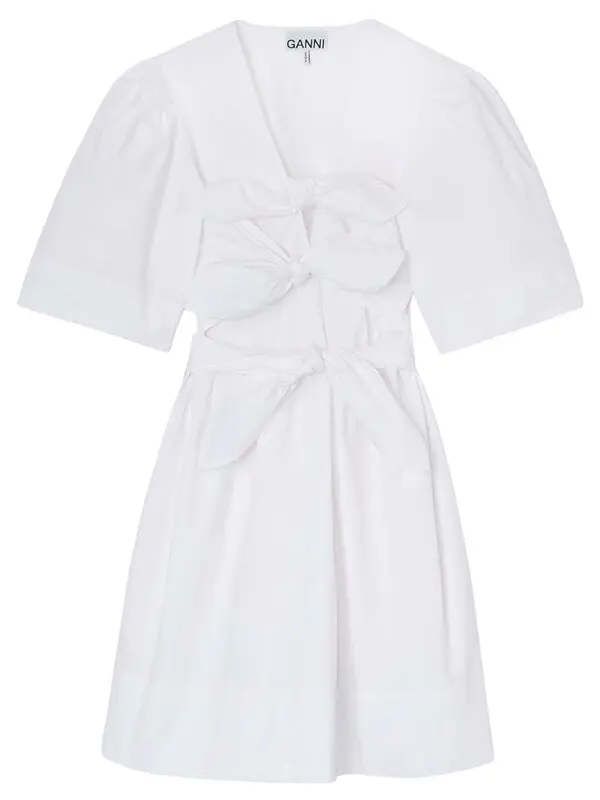 GANNI Cotton Mini Dress - White