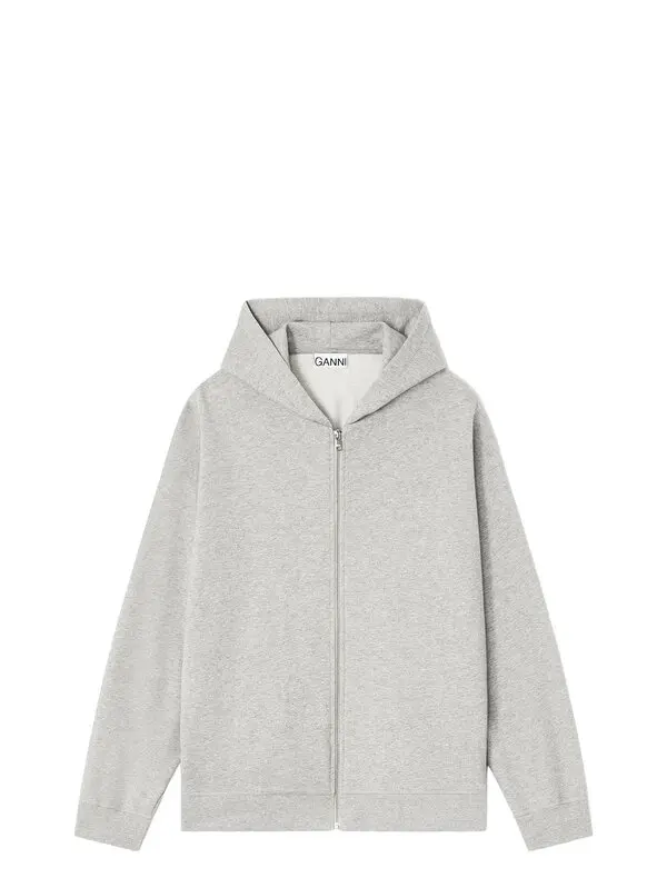 GANNI Teddy Zip Hoodie - Grey