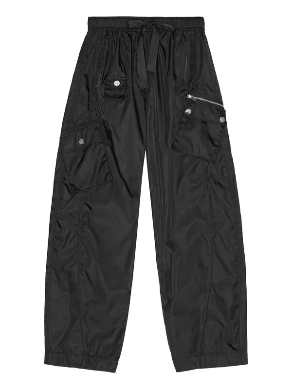 GANNI Nylon Elasticated Pants - Black