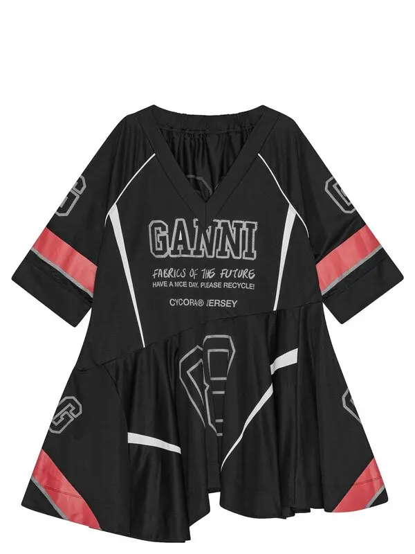 GANNI League Oversized Mini Dress - Black