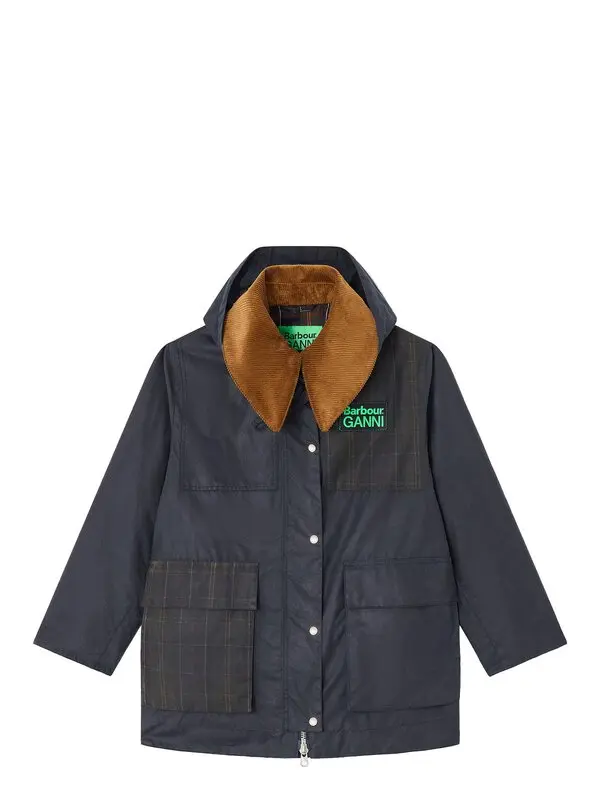 GANNI X Barbour Waxed Jacket - Navy