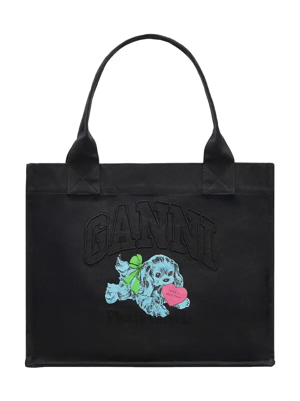 GANNI Large Puppy Print Tote - Mixed