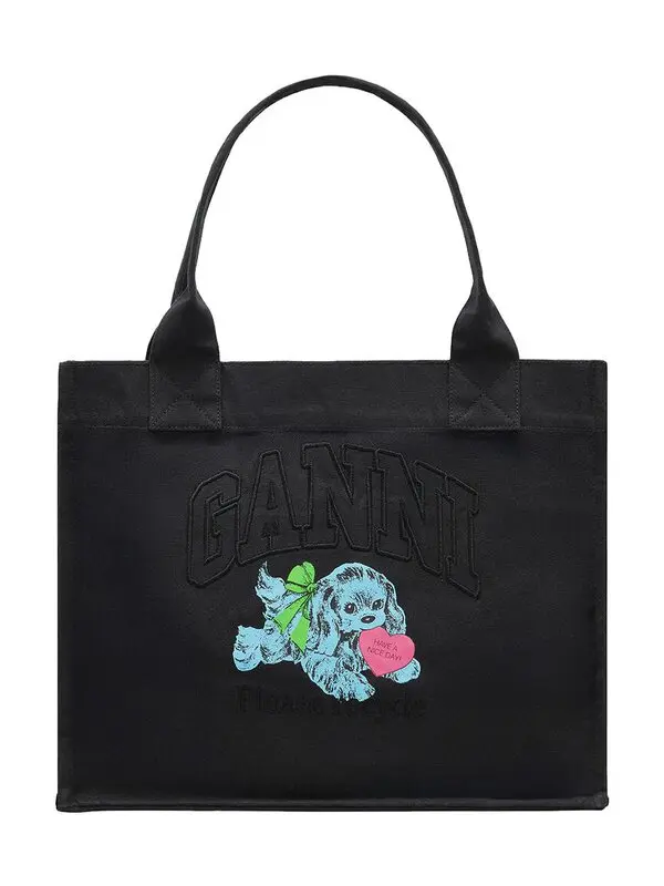 GANNI Large Puppy Print Tote - Mixed