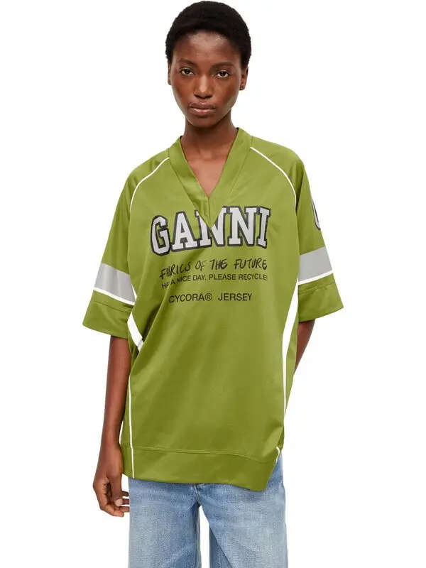 GANNI League Oversized T-shirt - Green