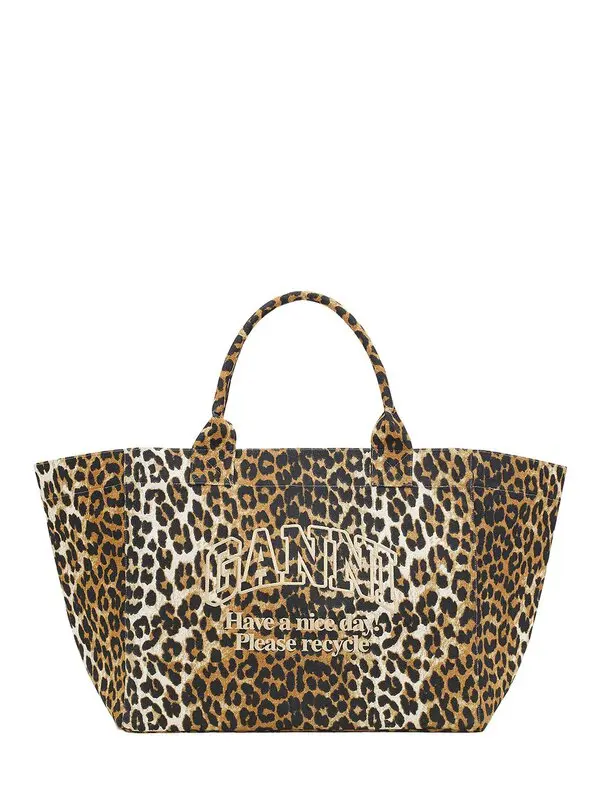 GANNI Leopard Print Tote - Mixed