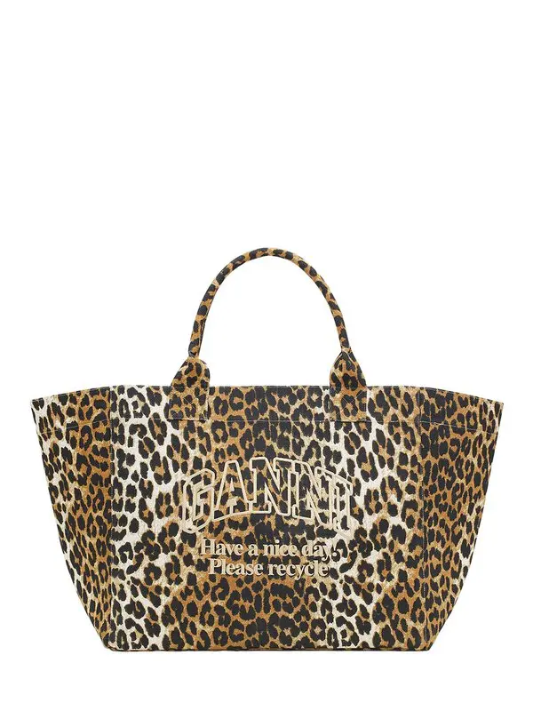 GANNI Leopard Print Tote - Mixed