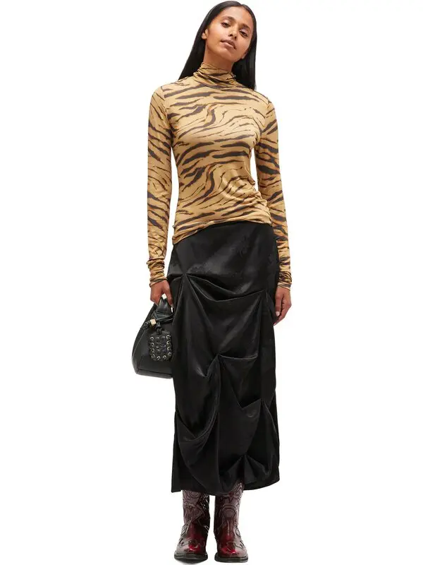 GANNI Draped Skirt - Black