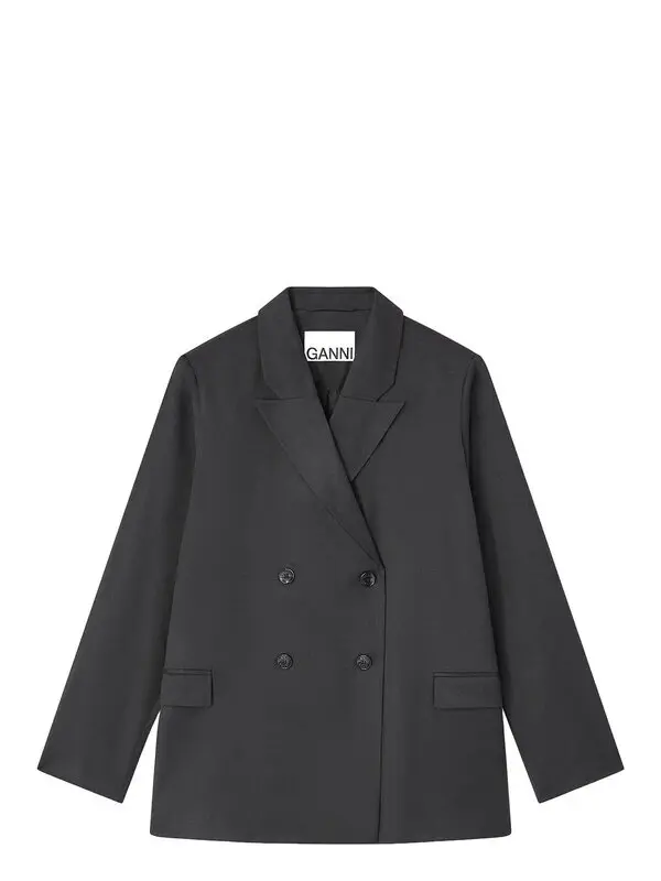 GANNI Double-breasted Blazer - Black