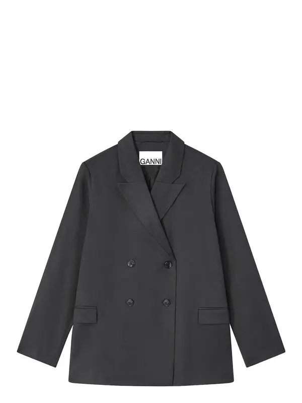 GANNI Double-breasted Blazer - Black