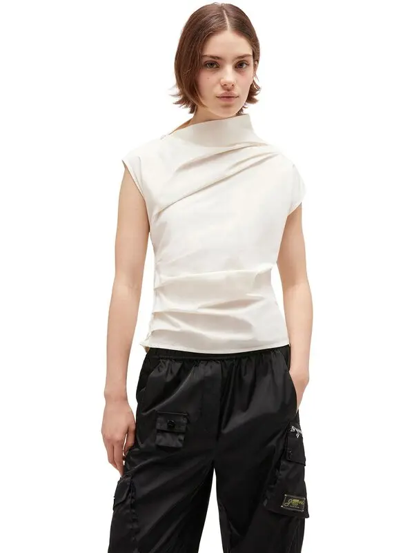 GANNI Ruched Top - White