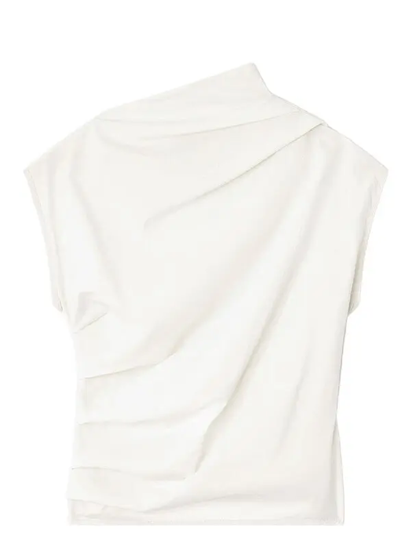 GANNI Ruched Top - White