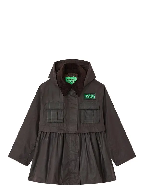 GANNI X Barbour Peplum Wax Jacket - Brown