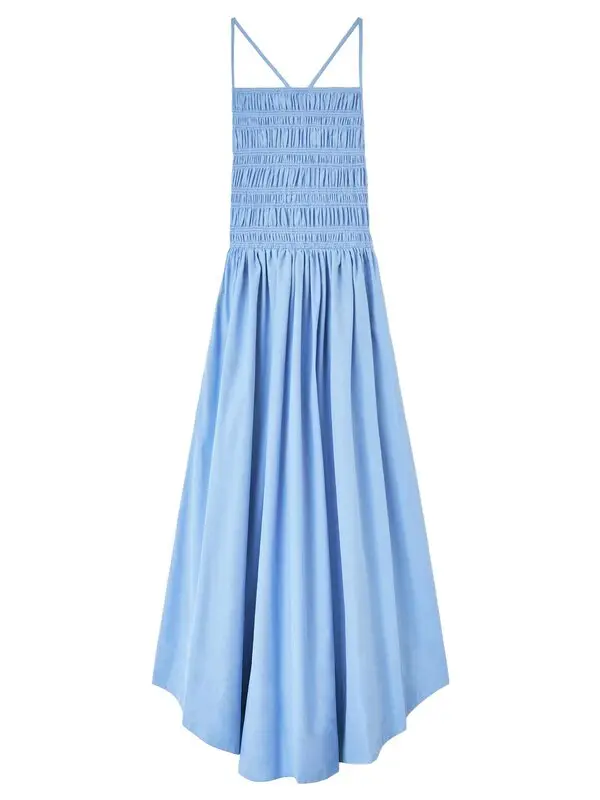GANNI Floral Print Belted Dress - Azurine