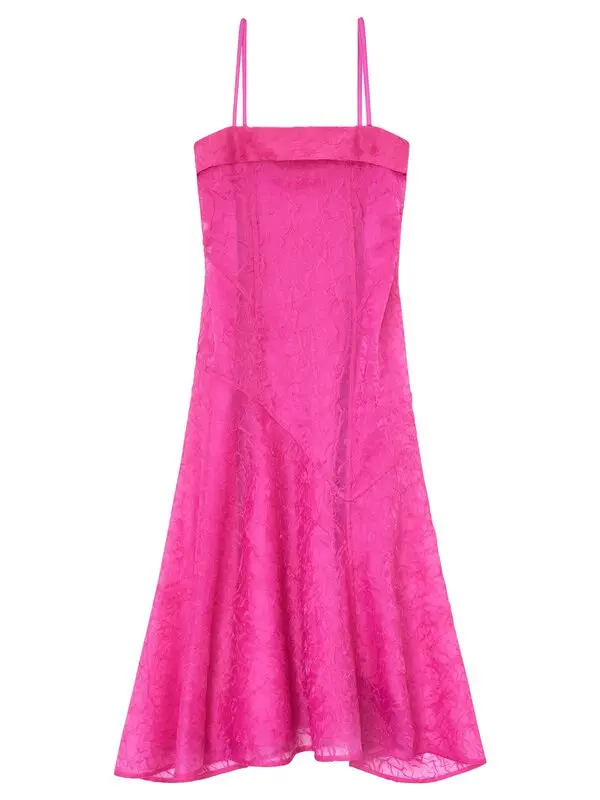 GANNI Strappy Dress - Raspberry Rose