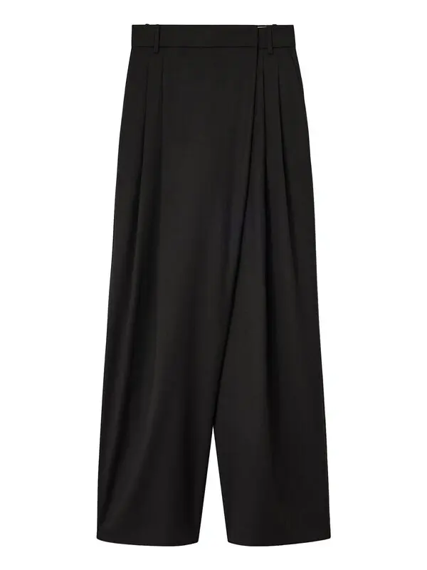 GANNI Cross-over Front Pants - Black