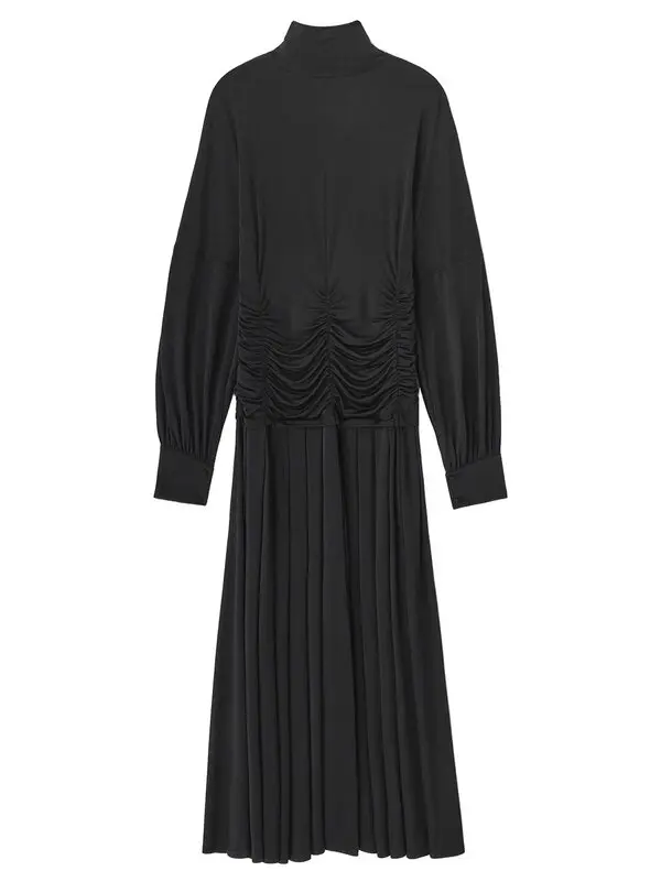 GANNI Long Cotton Crochet Dress - Black