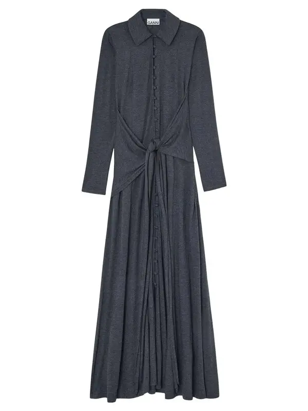 GANNI Long Cotton Crochet Dress - Mixed