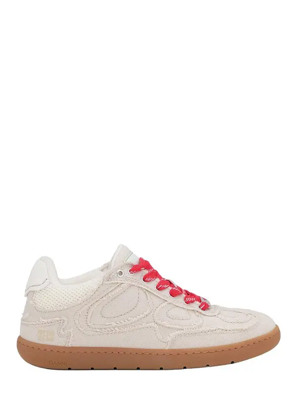 GANNI 08 Canvas Raw Edge Sneakers - Grey
