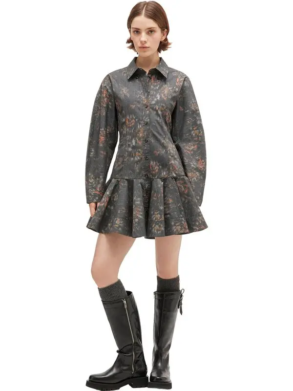 GANNI Floral Shirt Dress - Mixed